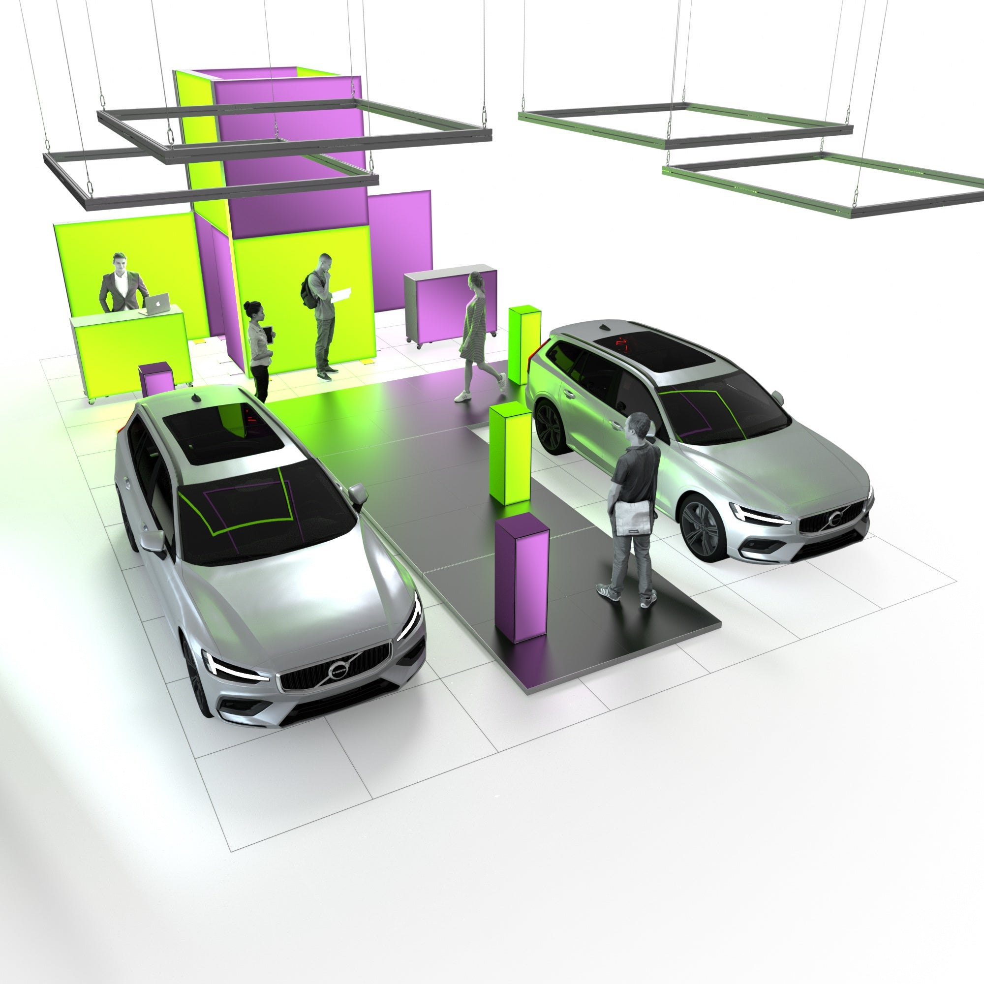 Messestand Noel - Offener Stand für große Exponate – MODULAP Systems